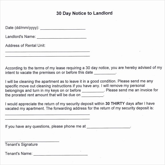  20 30 Day Move Out Letter Dannybarrantes Template