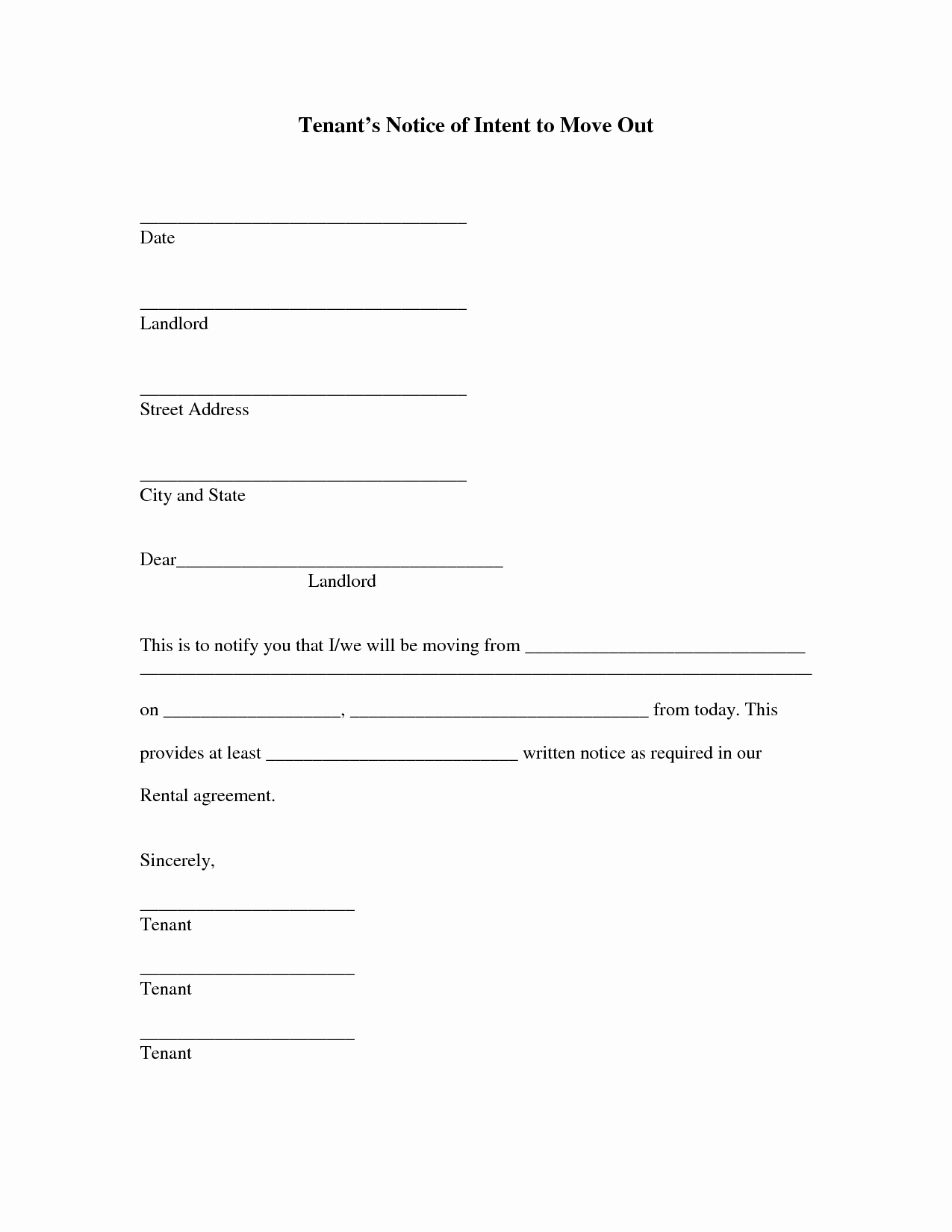  20 30 Day Move Out Notice Sample Dannybarrantes Template