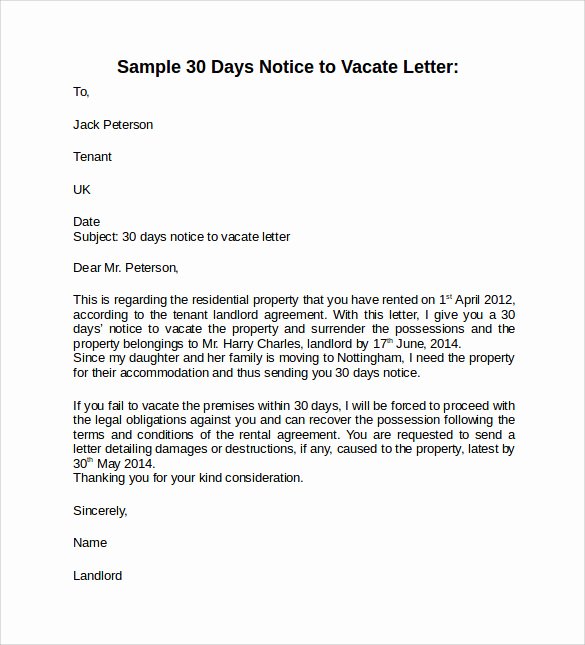  20 30 Day Move Out Notice Sample Dannybarrantes Template