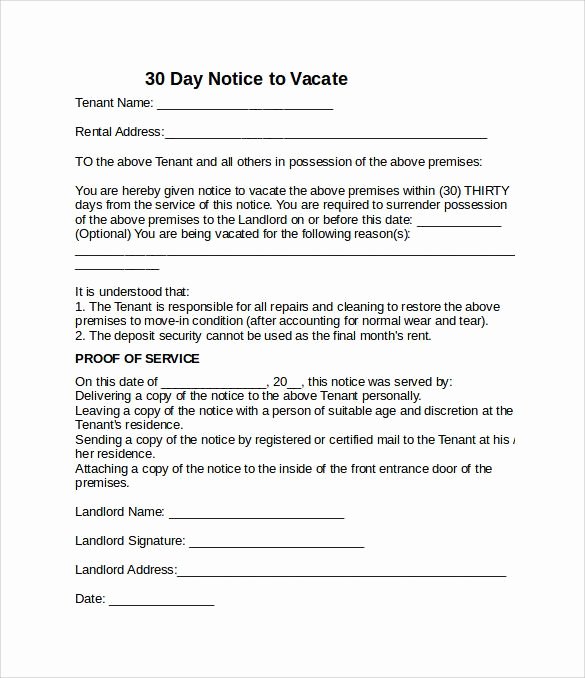  20 30 Day Move Out Notice Sample Dannybarrantes Template