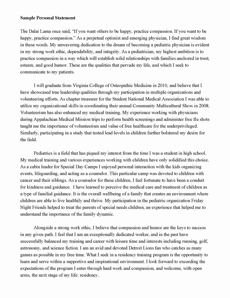 20 Academic Personal Statement Example Dannybarrantes Template
