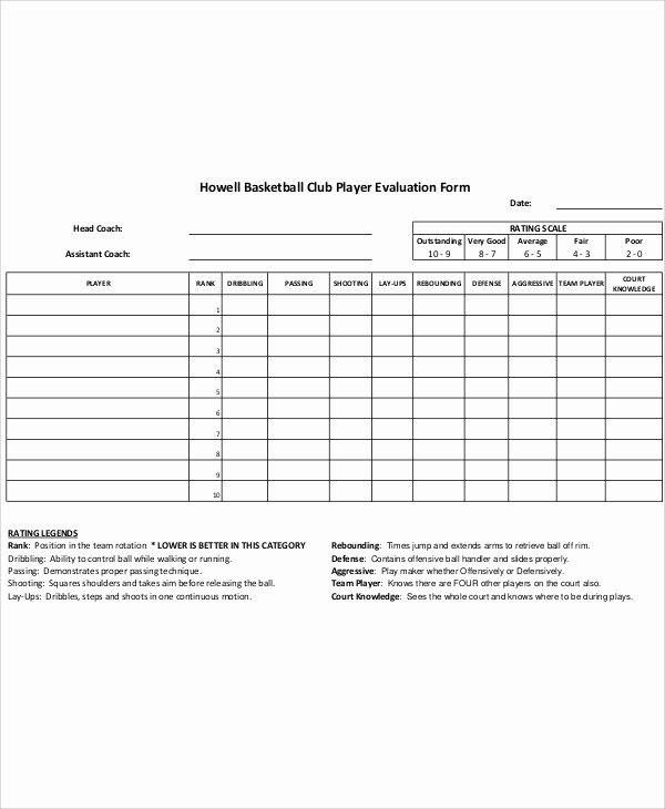  20 Basketball Tryout Forms Dannybarrantes Template