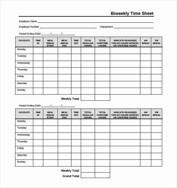  20 Blank Timesheet Form Dannybarrantes Template