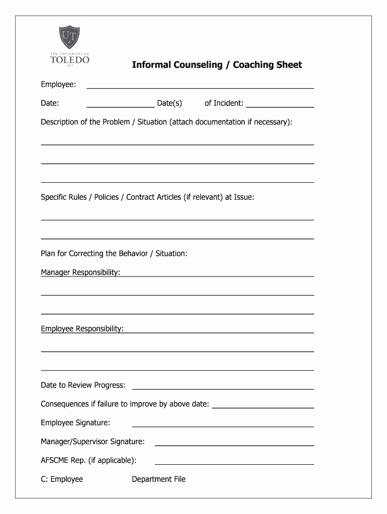  20 Employee Counseling Form Sample Dannybarrantes Template