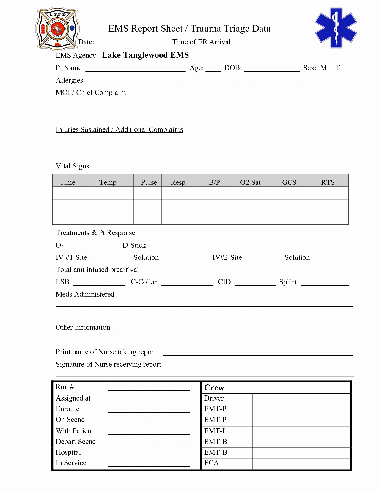  20 Ems Patient Care Report Forms Dannybarrantes Template