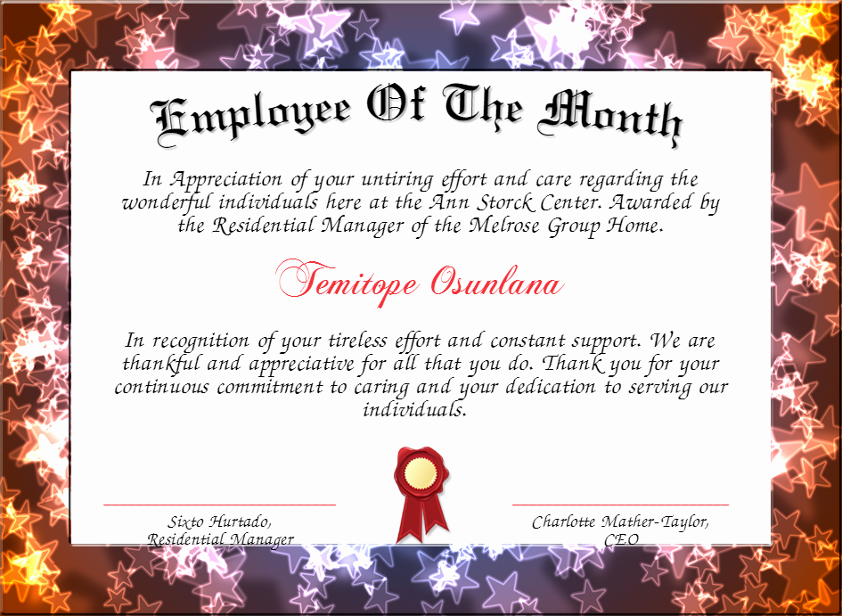 Employee Of The Month Template Funny