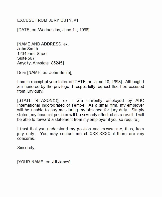  20 Jury Duty Letter For Employer Dannybarrantes Template