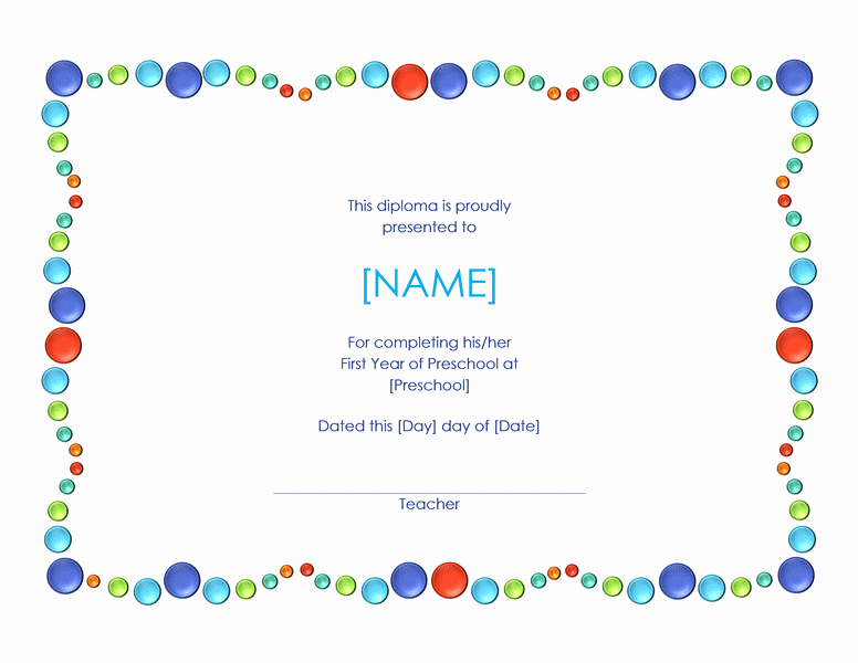  20 Kindergarten Diploma Template Word Dannybarrantes Template