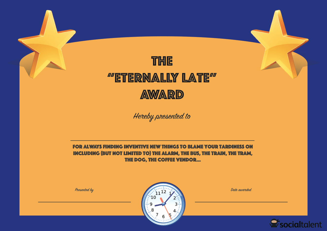  20 List Of Funny Awards For Students Dannybarrantes Template