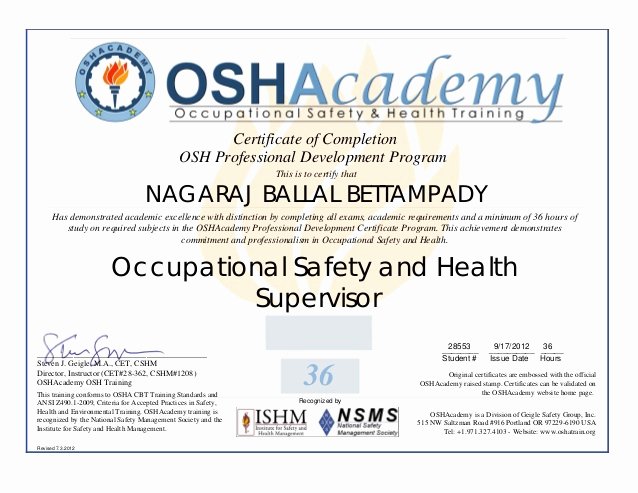  20 Osha 30 Certificate Template Dannybarrantes Template