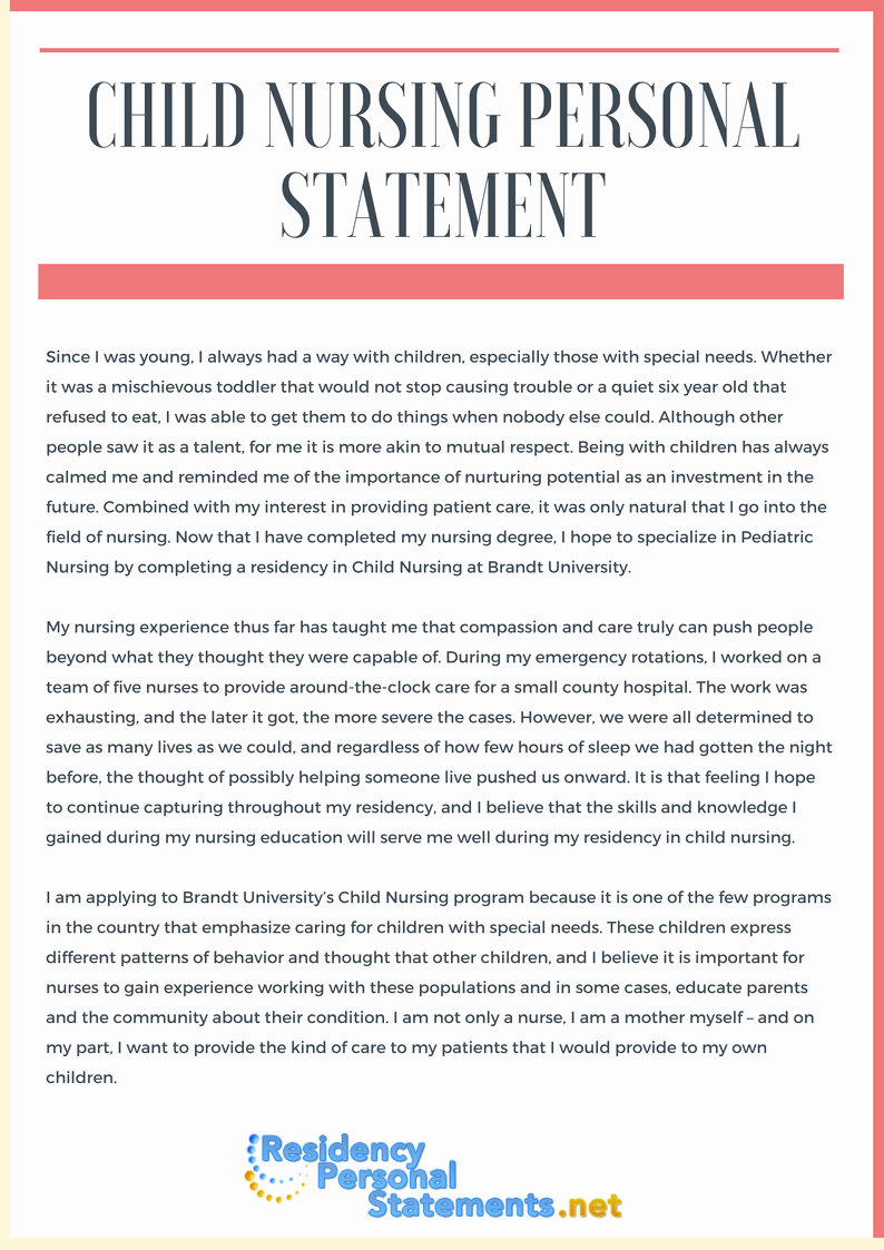  20 Personal Statement For Nursing School Dannybarrantes Template