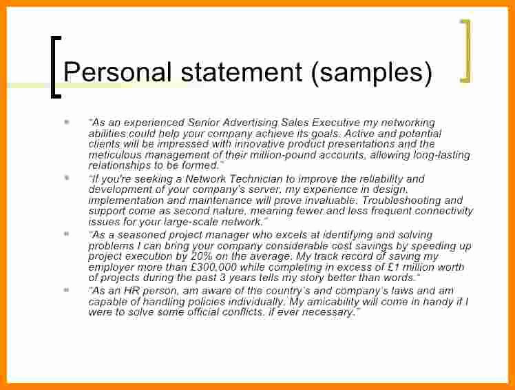 20 Personal Statement Sample For Job Dannybarrantes Template