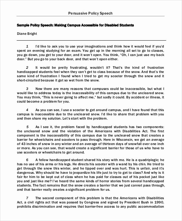  20 Persuasive Speech Samples Dannybarrantes Template