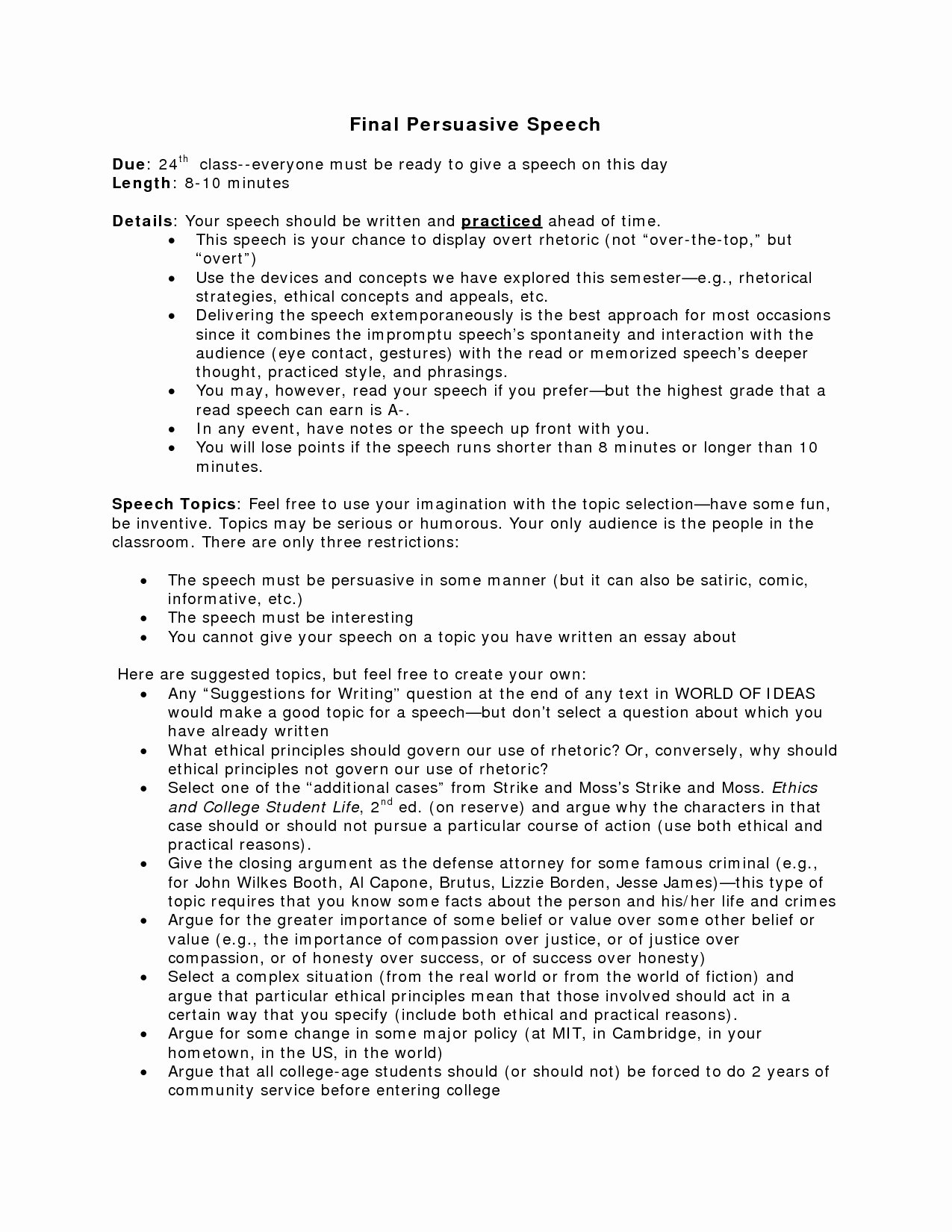  20 Persuasive Speech Samples Dannybarrantes Template