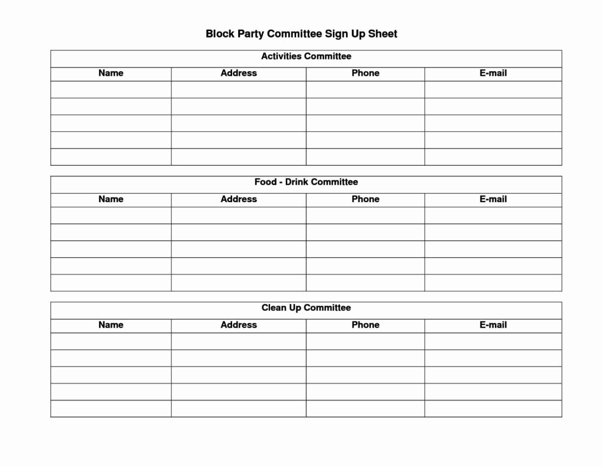  20 Potluck Signup Sheet Excel Dannybarrantes Template