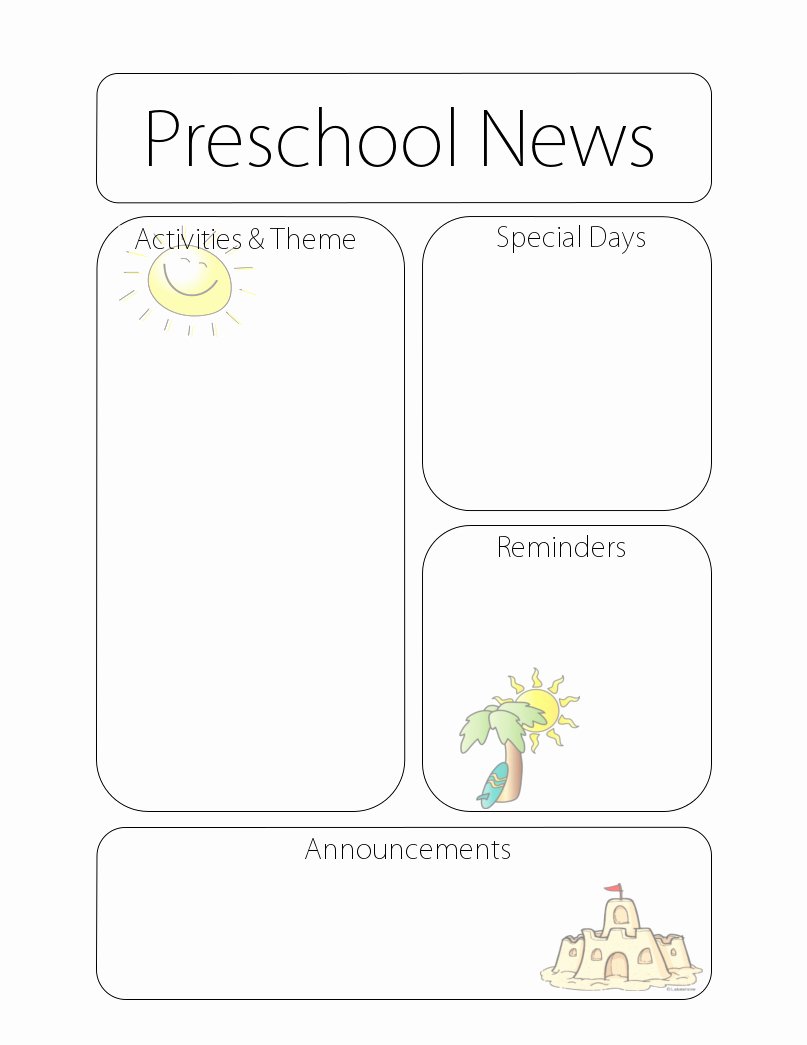  20 Preschool Weekly Newsletter Templates Dannybarrantes Template