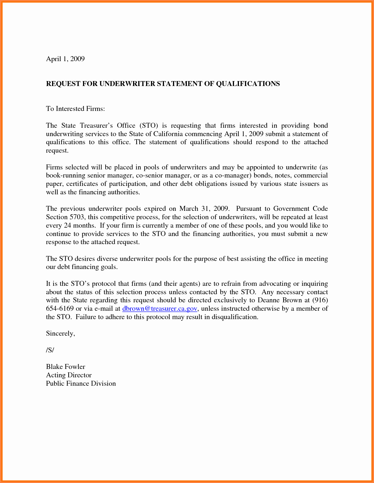  20 Qualification Statement Sample Dannybarrantes Template
