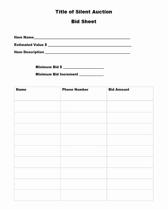  20 Silent Auction Item Description Template Dannybarrantes Template