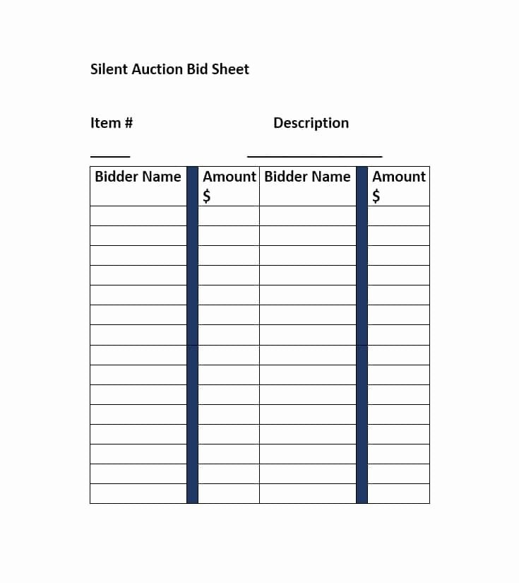 20 Silent Auction Item Description Template Dannybarrantes Template