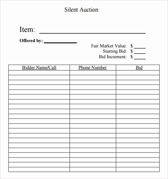  20 Silent Auction Item Description Template Dannybarrantes Template
