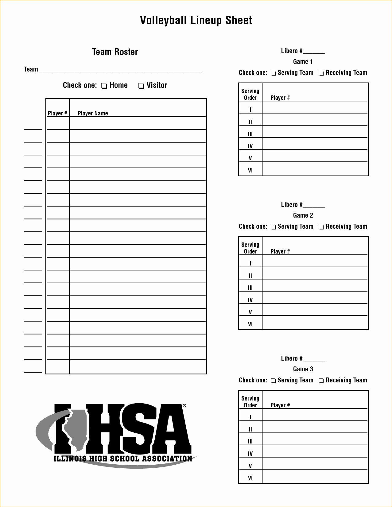  20 Volleyball Lineup Sheet Printable Dannybarrantes Template