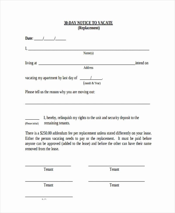  20 Written Notice To Move Out Dannybarrantes Template